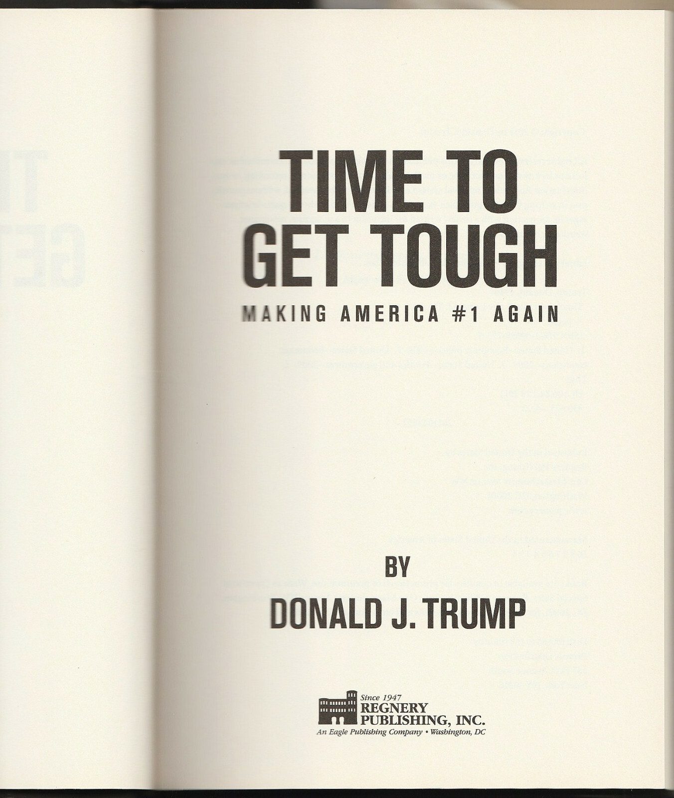 TIME TO GET TOUGH Making America #1 Again (2011) DONALD TRUMP SIGNED ...