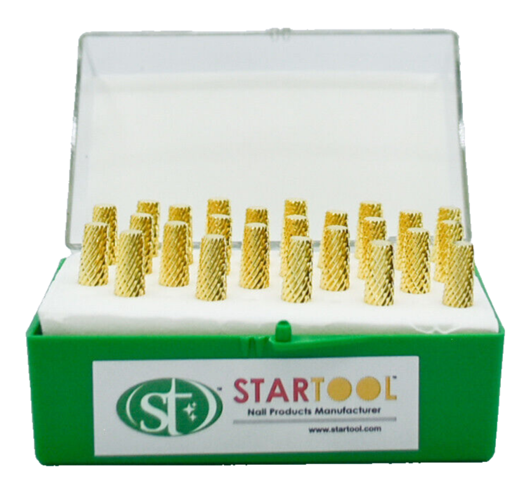 Startool Acrylic Nail Drill 3/32 STXX Extra 2X Coarse (3-in-1) Gold *25 ...