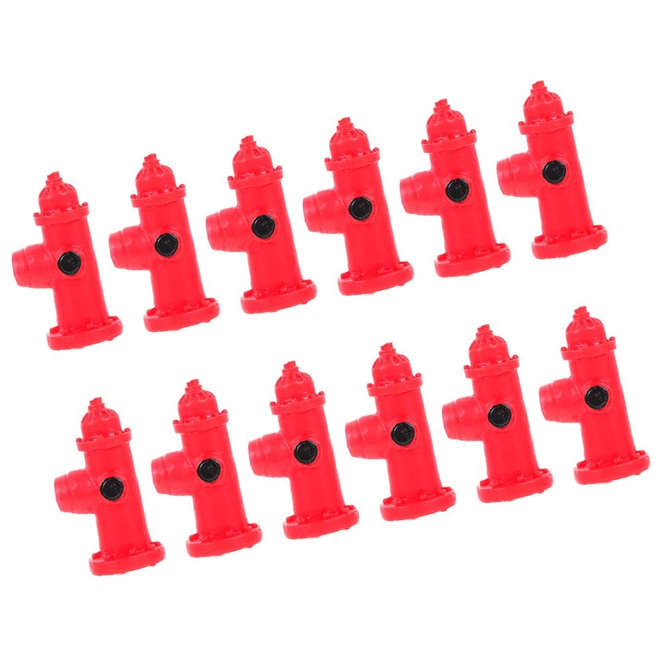 12 Pcs Imitated Street Traffic Sign DIY Landscape Model Fire Hydrant ...