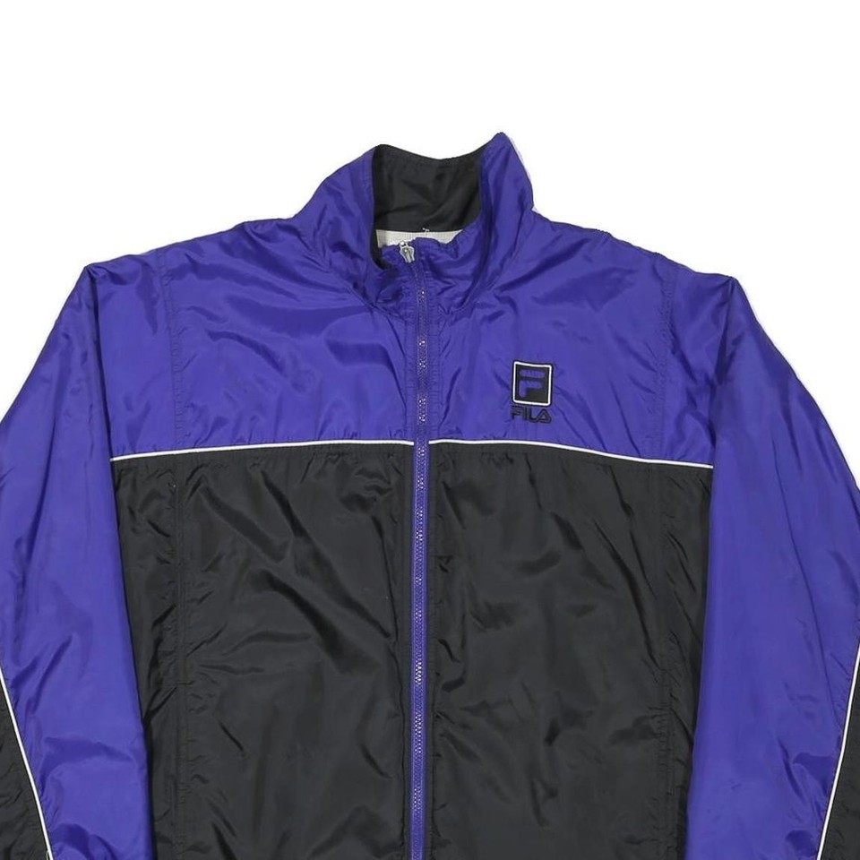 FILA Mens Purple & Black Polyester Blend Track Jacket XL Zip Plain ...