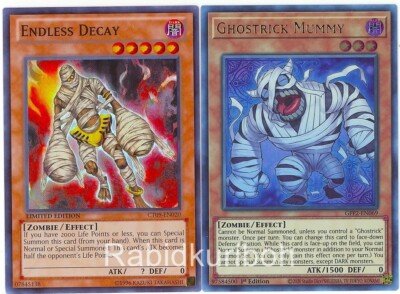 Yugioh Mummy Set - Endless Decay (Super Rare) + Ghostrick Mummy (Ultra ...