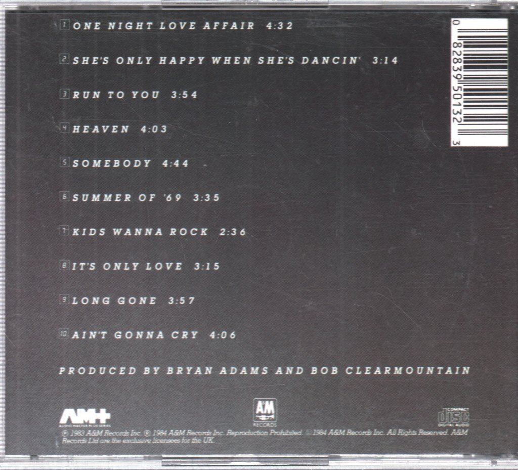 Bryan Adams Reckless CD UK A&m 1984 some marks to disc CDA5013 | eBay