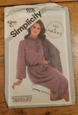 VINTAGE SIMPLICITY LADIES PULLOVER DRESS PATTERN 5276 SIZE 10-14 FREE ...