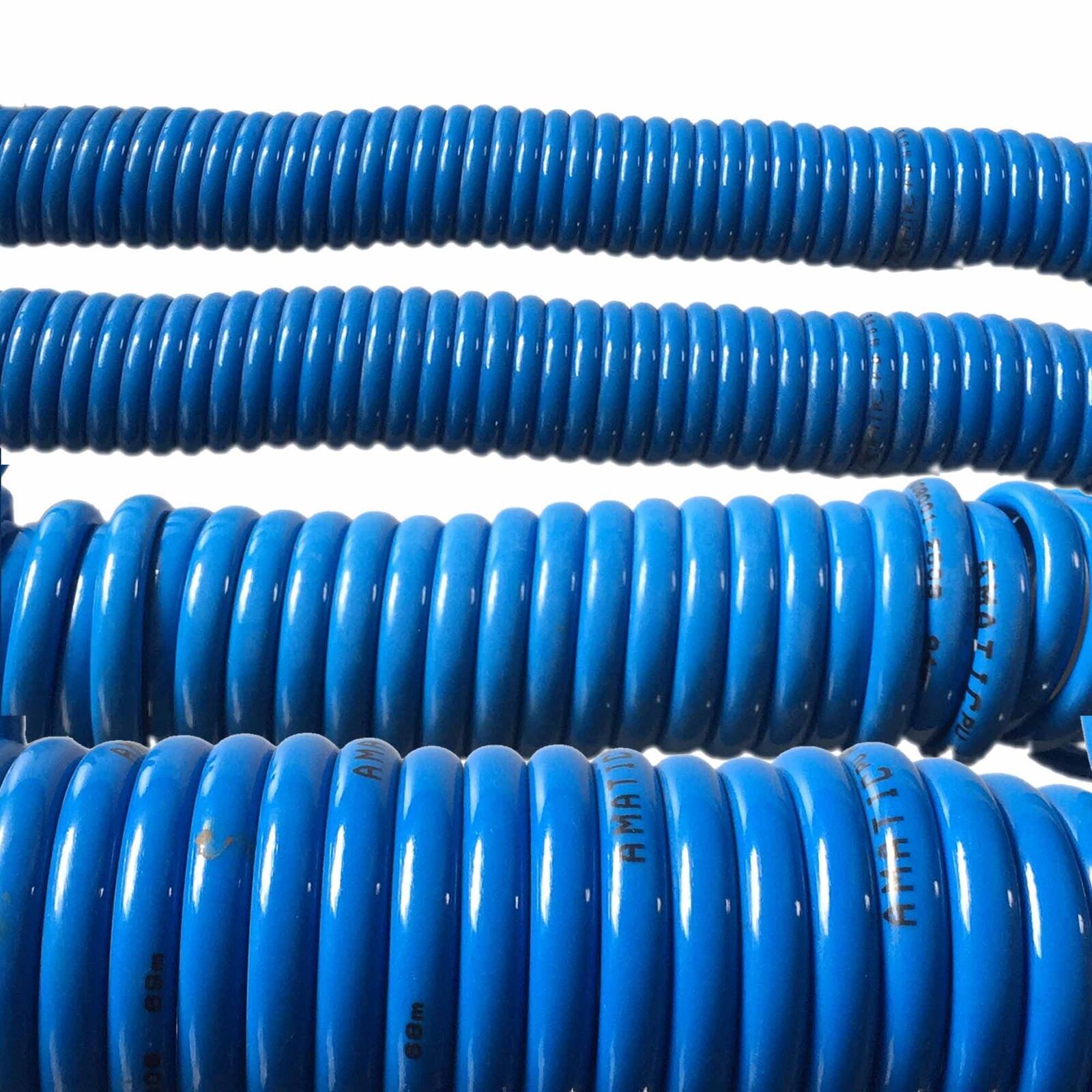 Flexible PU Recoil Coil Spring Hose Tube BLUE For Compressor Air Tool ...