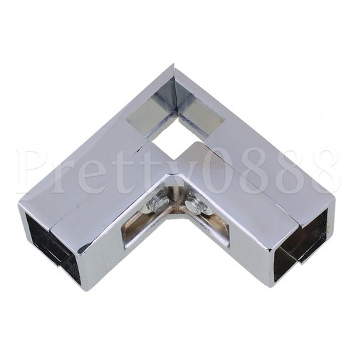 Silver Aluminum Alloy Square Tube 3 Way L Shape Garment Connector 25mm ...