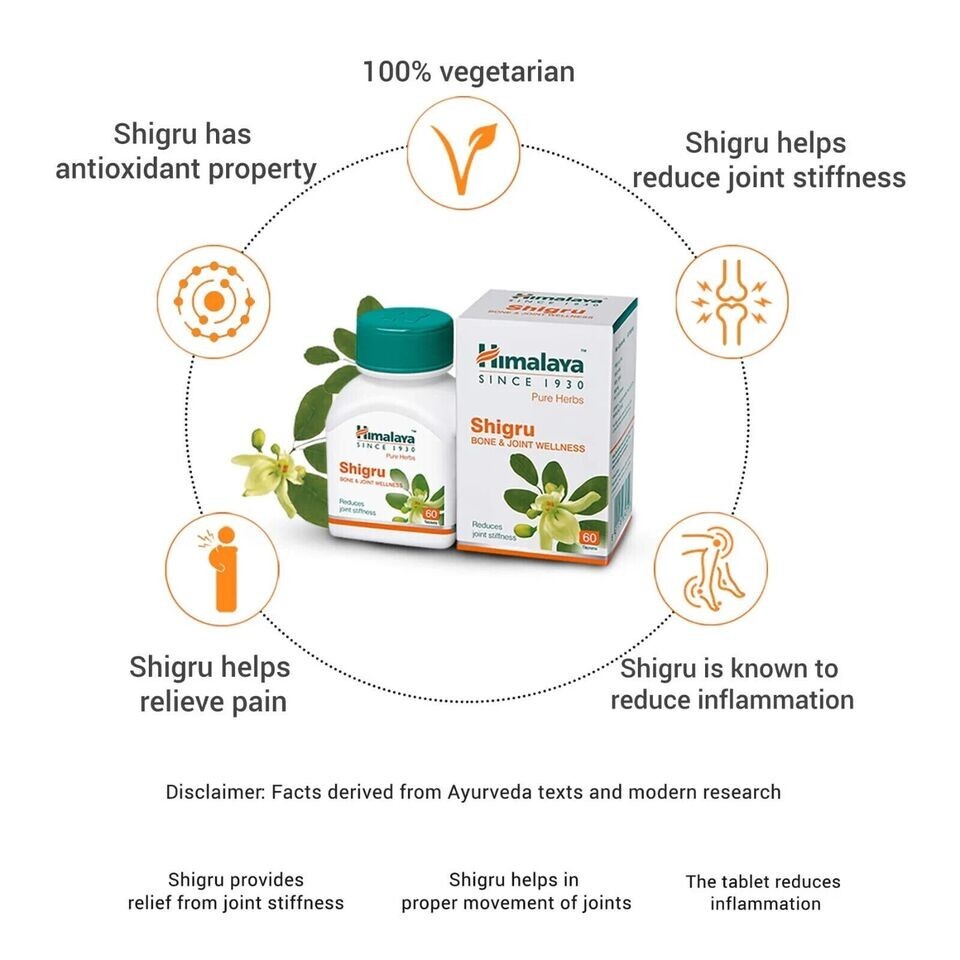 Himalaya HERB Shigru Moringa Drumstick Tree TABS Bone & Joint 10 BOX ...