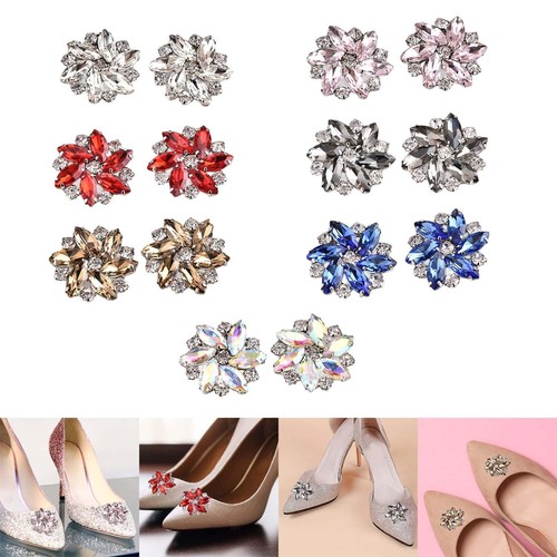 2x Removable Rhinestone Shoe Clips. Shoes Jewelry Decoration Wedding ...