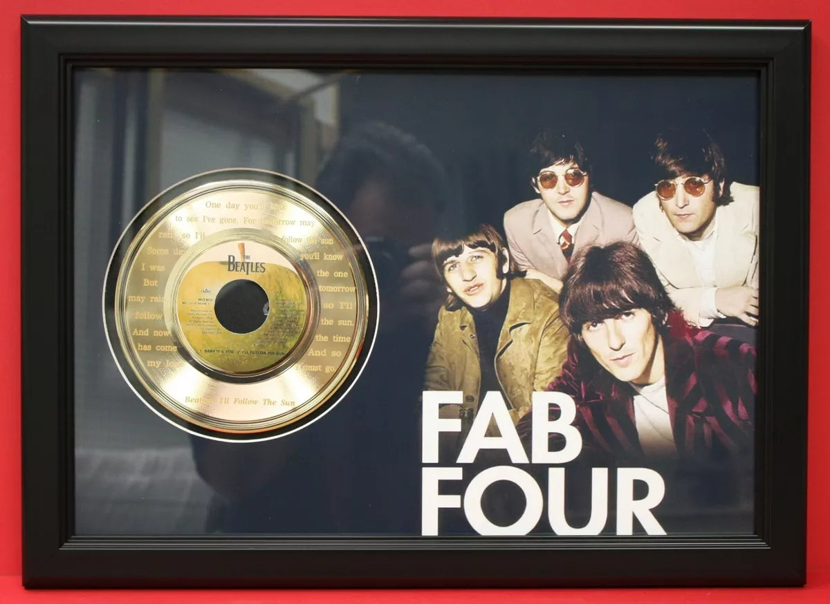 Framed Beatles Poster Framed Beatles Poster