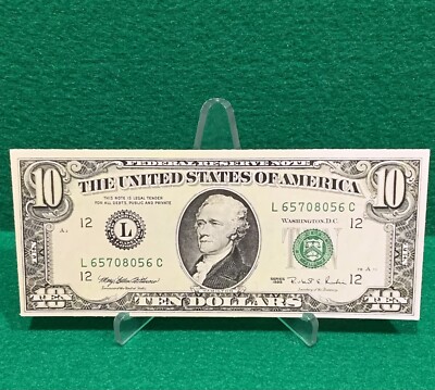 1995 $10 TEN DOLLAR BILL (STICKER!) CLASSIC NOTE (READ DESCRIPTION ...