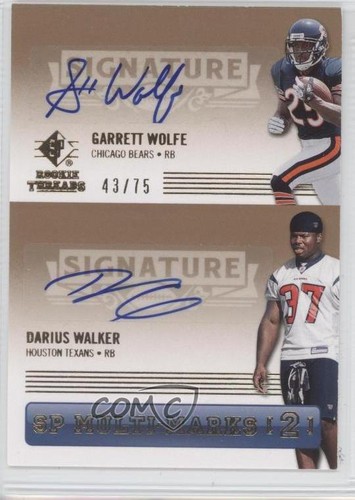 2007 SP Rookie Threads Multi-Marks 2 /75 Garrett Wolfe Darius Walker Auto RC | eBay