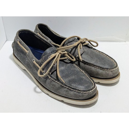 Mens Sz 11.5 Sperry Top Sider Gray leather Boat Casual Loafer Shoes | eBay