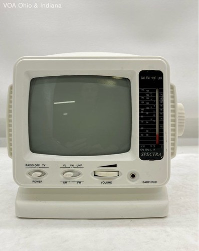 Spectra 5” Portable Black & White TV w AM/FM Radio AC/DC/ WORKS | eBay