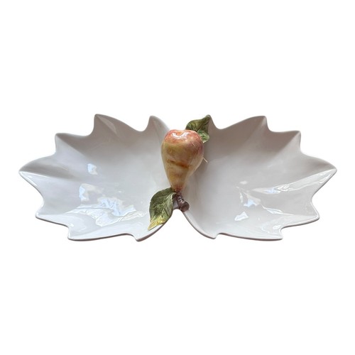 Italian Porcelain Pear Divided Candy Nut Fruit Relish Dish Tray GRC ...