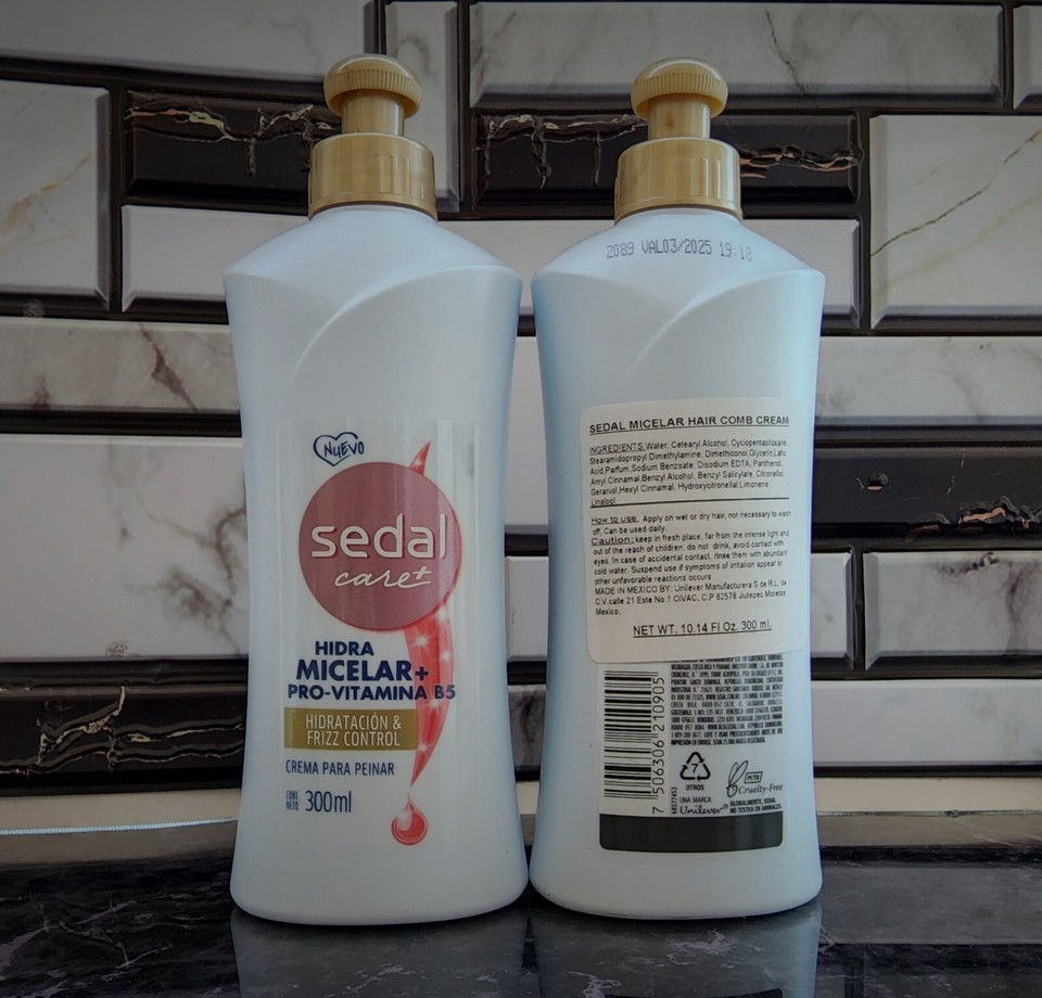 5PK Sedal CARE+ HIDRA MICELAR+ FRIZZ CONTROL Conditioner COMB Cream 10. ...