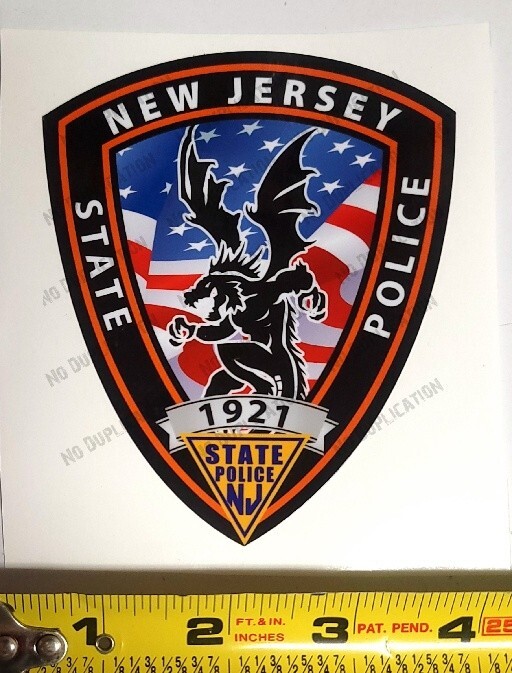 OFFICIAL NJ STATE POLICE DECAL STICKER NJSP - SHIELD / BLACK DRAGON ...