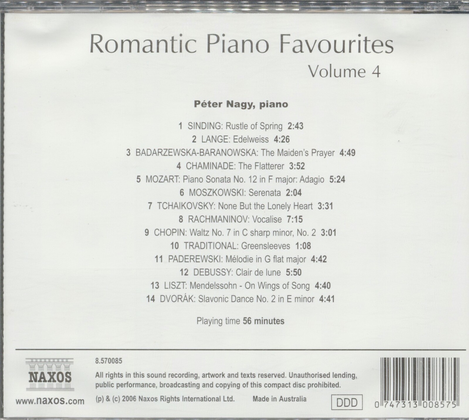 Peter Nagy - Peter Nagy - Romantic Piano Favourites Volume 04 CD 035 ...