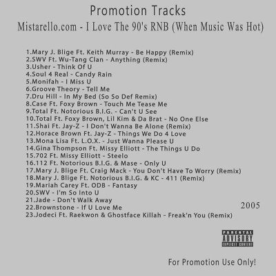 R&B/Soul.. White CD. I Love The 90's RNB (When Music Was Hot ) 2005 ...