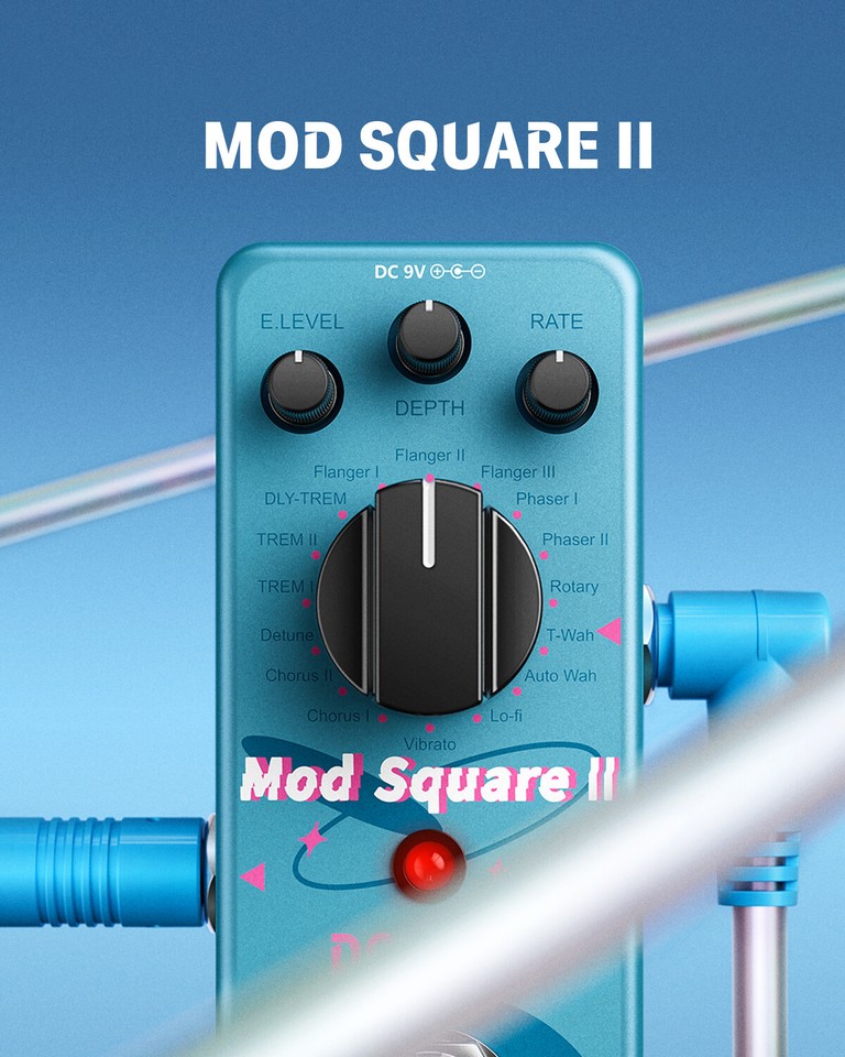 Donner Mod Square II Modulation Multi-effects Pedal Chorus Wah Flanger ...