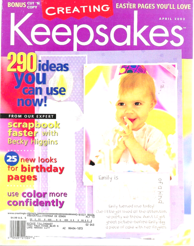 Creating Keepsakes Magazine April 2002 Becky Higgins Pages Scrapbooking ...