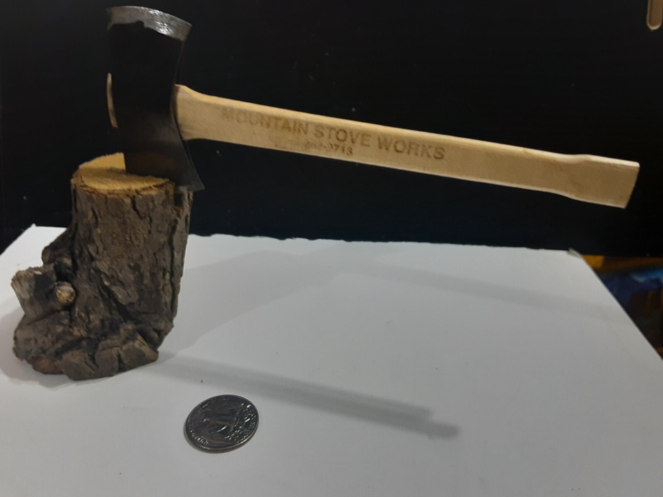 WAY COOL WOOD AND METAL ADVERTISING PAPERWEIGHT FOR MOUNTAIN STOVE ...