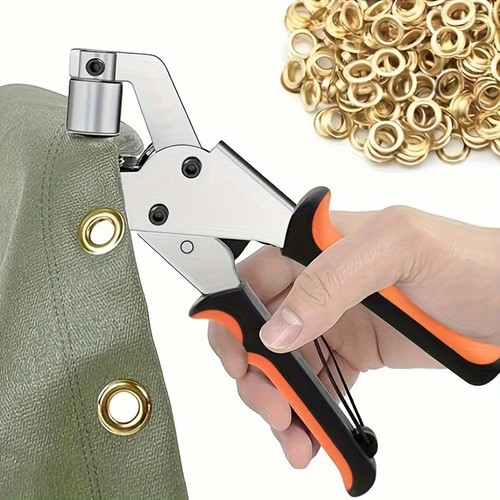 Complete Eyelet Punch Set with 200pcs 10mm Rings for DIY Tarpaulin ...