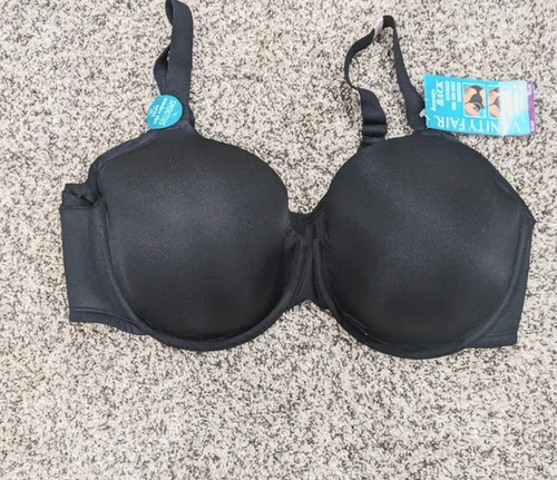 NWT VANITY FAIR Beauty Back Bra Black Full Coverage Extended Side/Back ...