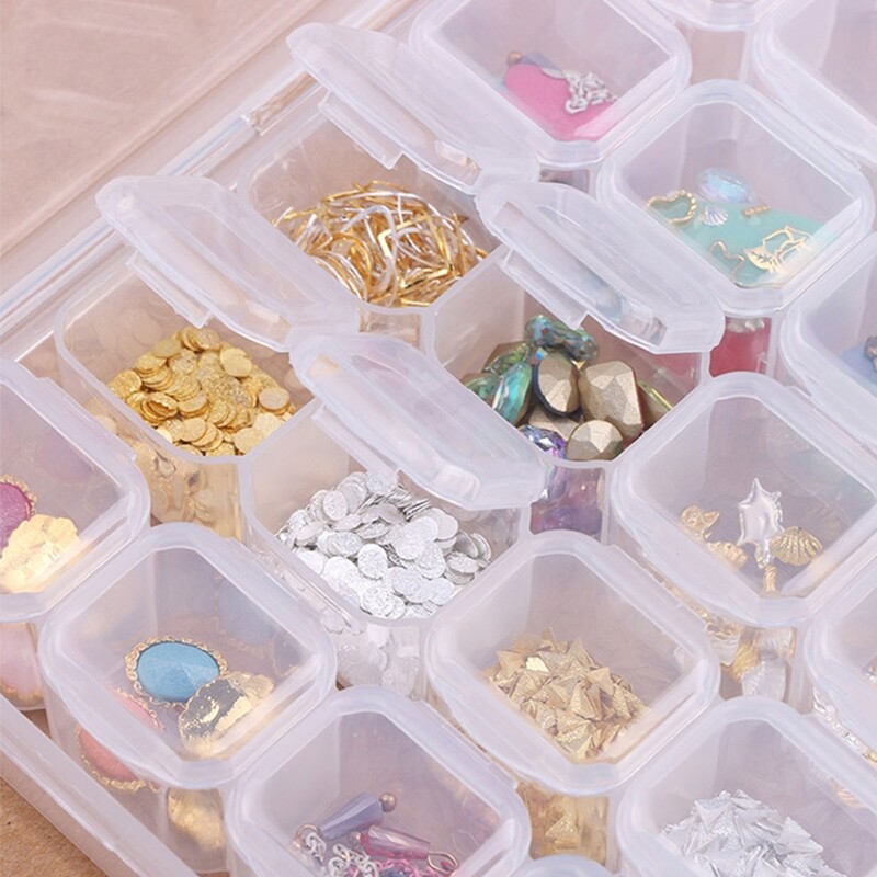 28 Slots Nail Art Decoration Storage Box for Containers For Nails | eBay