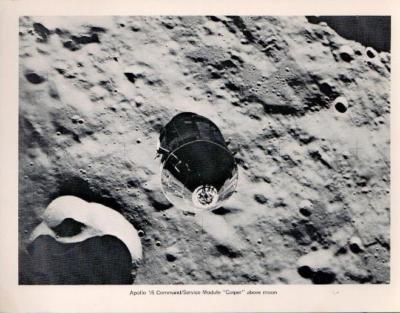 8 X 10" PHOTO LITHOGRAPH APOLLO 16 COMMAND/SERVICE MODULE CASPER ABOVE ...