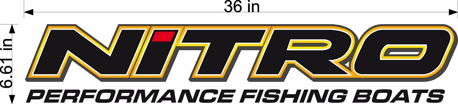 NITRO Boats Logo / SINGLE 36" Vinyl Vehicle Watercraft Gear Decal ...