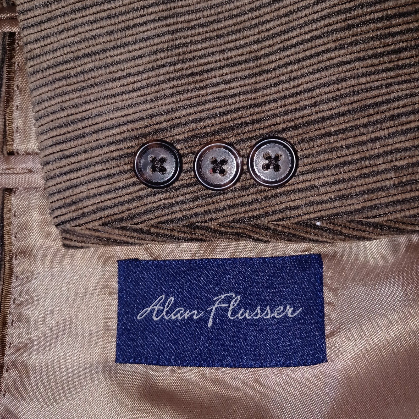 Alan Flusser Blazer Mens 42R Brown Suit Jacket Sport … - Gem