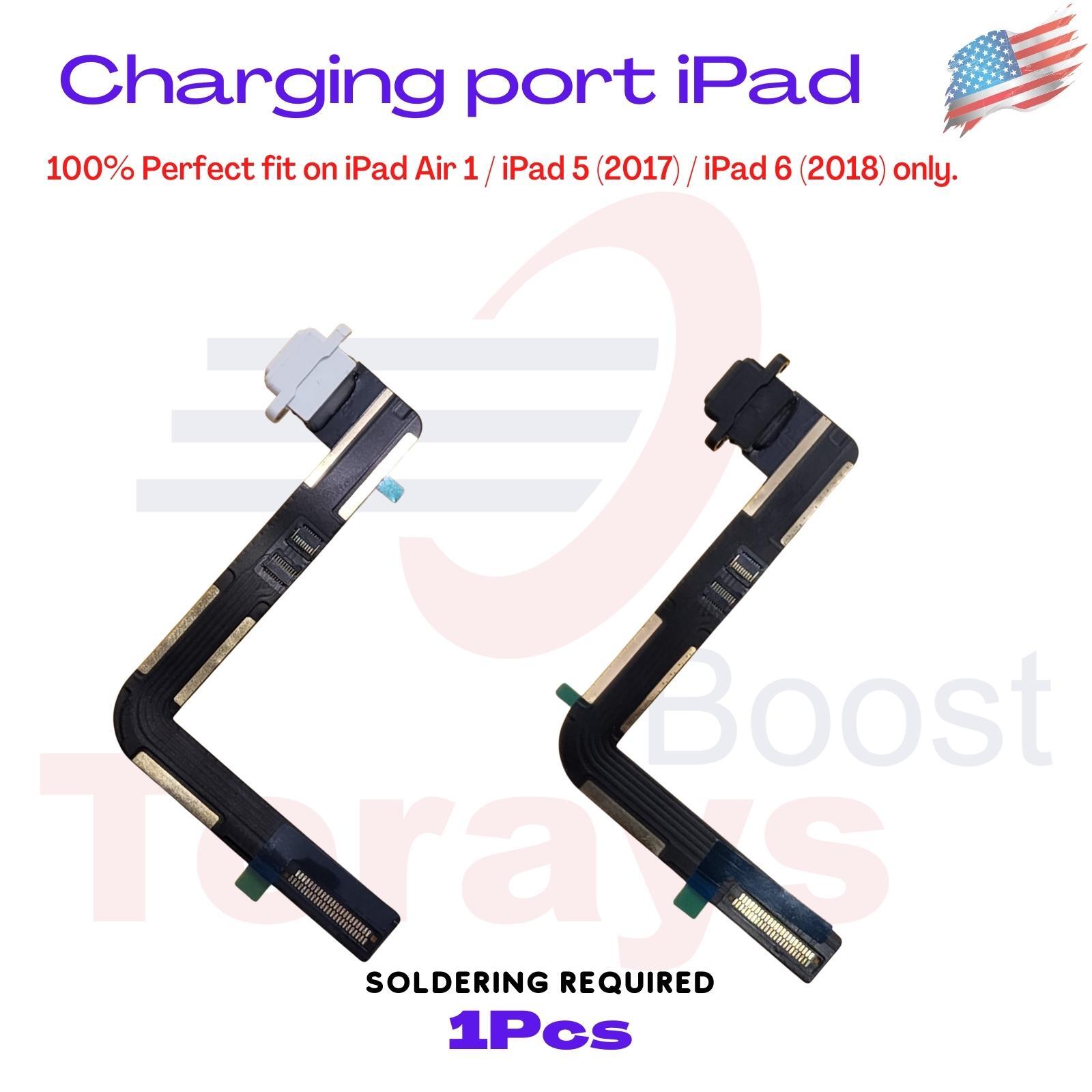 Charging Port Flex Cable Replacement WHITE for iPad Air 1/iPad 5 2017 ...