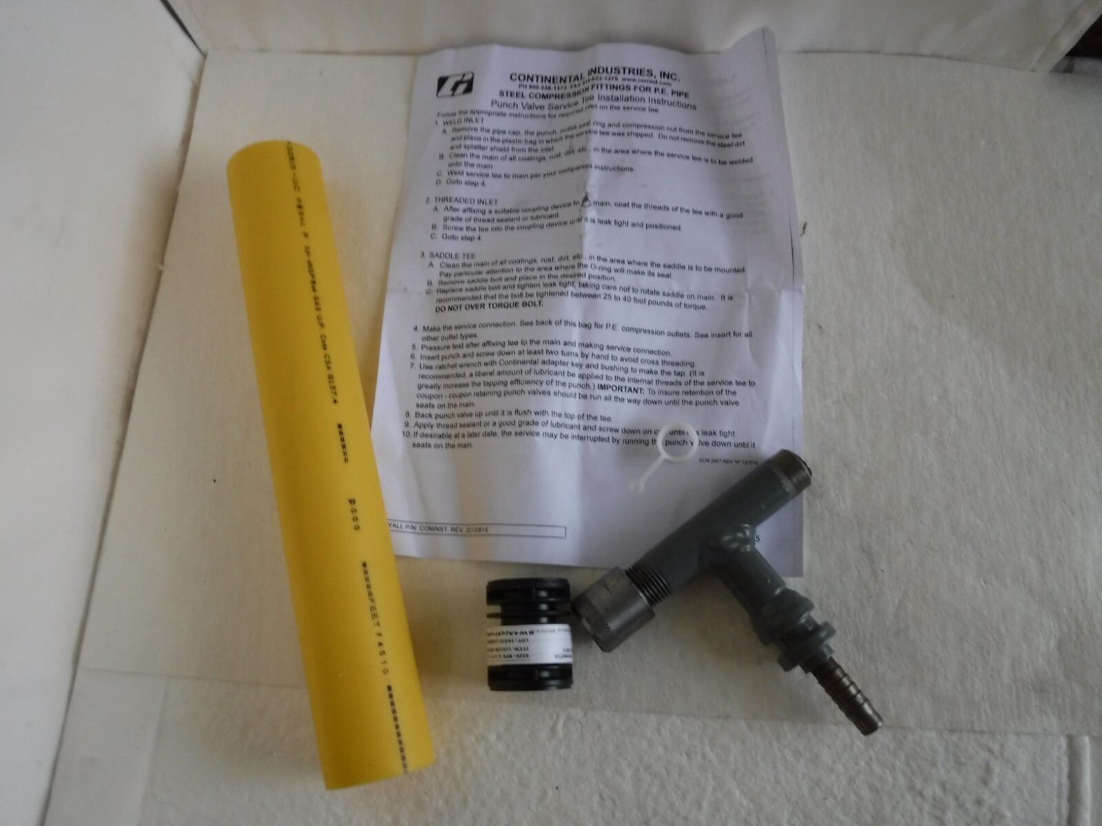 Continental Punch Valve Service Tee for P.E Pipe 1/2" | eBay