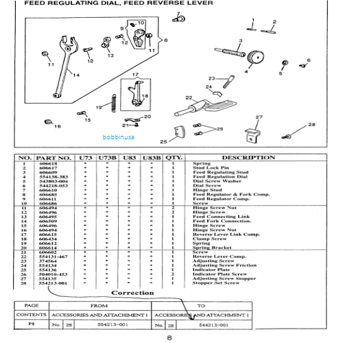 Reverse Lever Link and Spring Singer 20U Zig Zag Machine | eBay