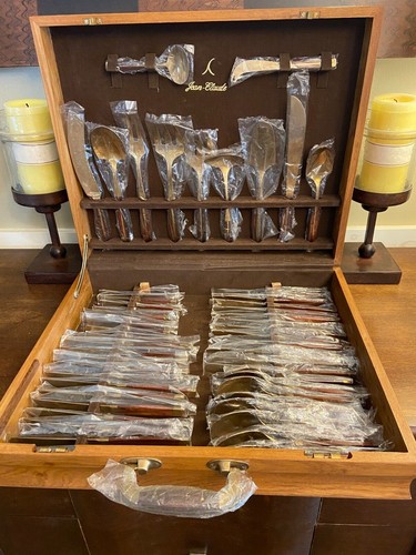 Vintage 91 Pc.Jean-Claude Bronze & Rosewood-Flatware & Serving Set | eBay