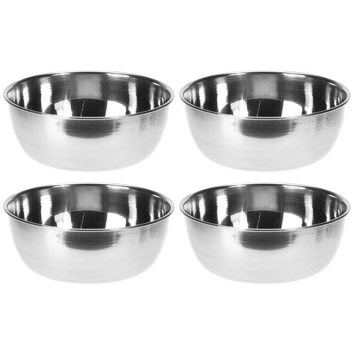 Stainless Steel Bowl Set 4 Bowls 11cm Diameter 4cm Deep Durable Silver ...