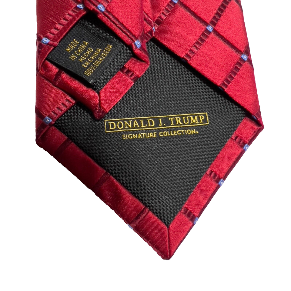 Donald Trump Ruby Red Geometric Pattern 100% Silk Tie Signature ...