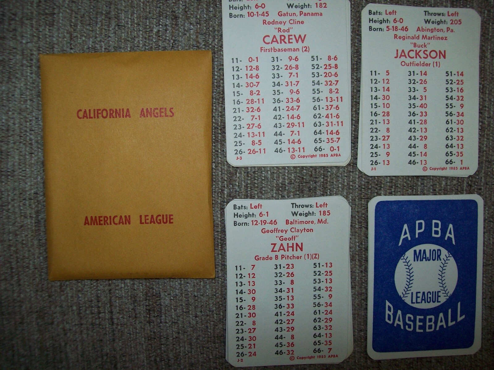 Original 1984 APBA Baseball Cards complete | eBay