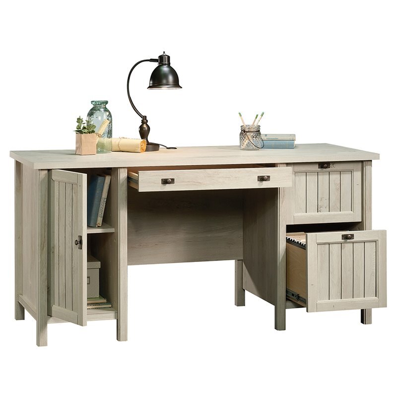 Pemberly Row Computer Desk in Chalked Chestnut | eBay