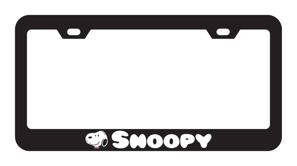 White SNOOPY License Plate Frame Premium Black Metal USA MADE | eBay