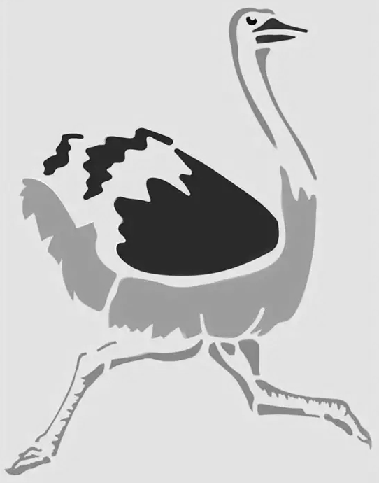8"x10" Clear Plastic Stencil - Ostrich (SA357) | eBay