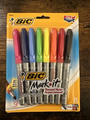 Bic Mark It - 8 Permanent Fine Point Markers, Assorted Colors | eBay