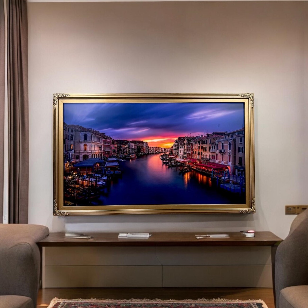 65 and 75 inch Ornate frame for Samsung The Frame TV, Antique Gold ...