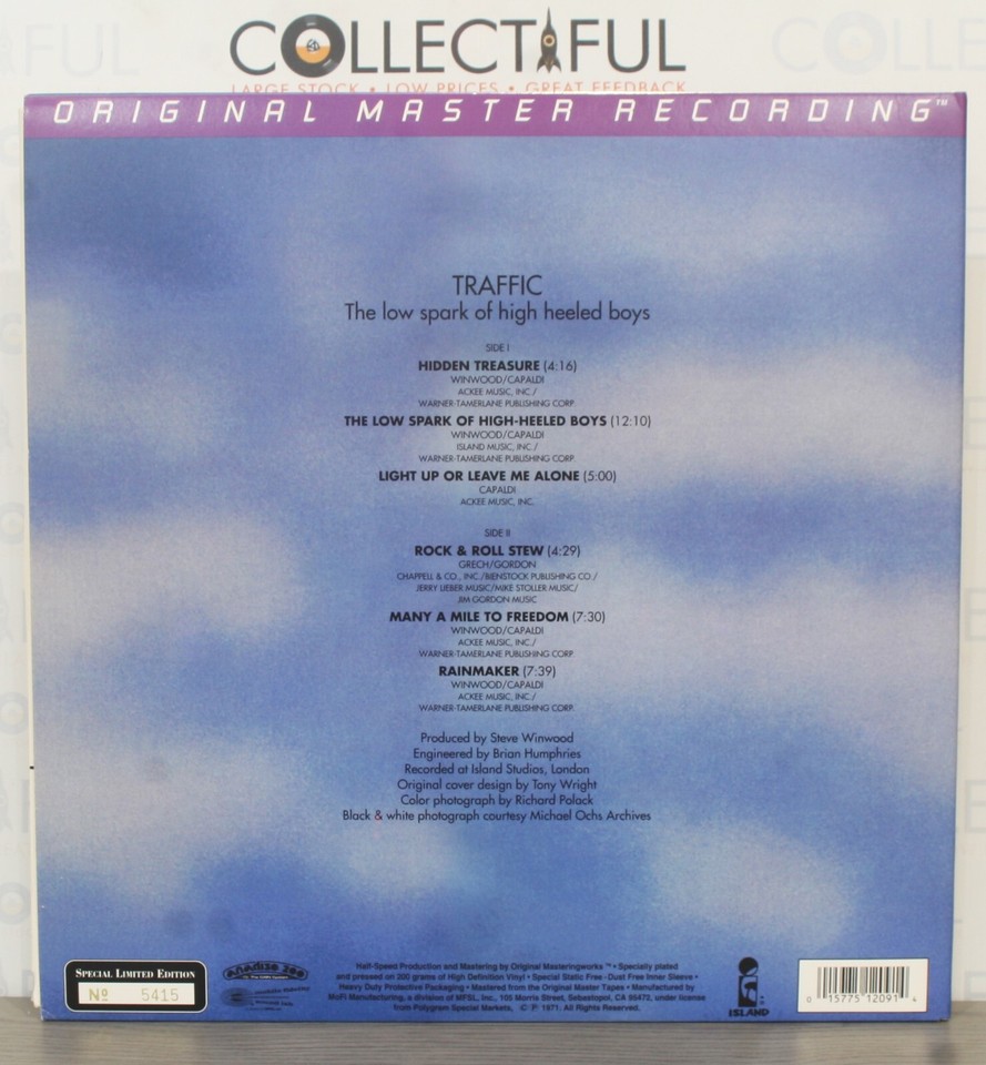 TRAFFIC - THE LOW SPARK OF HIGH HEELED BOYS - MFSL 1984 *NM* VINYL LP ...
