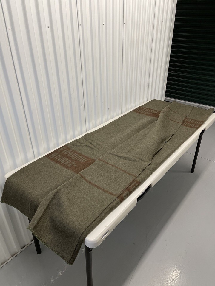 Genuine Vintage West German Army “Bundes- Eigentum” Wool Blanket New 79 ...