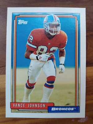 Vance Johnson - Denver Broncos Wide Receiver - Topps NFL 1992 Card #19 ...