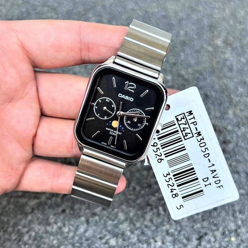 Casio MTP-M305D-1A Black Analog Moon Phase Classic Lunar Design Men's ...