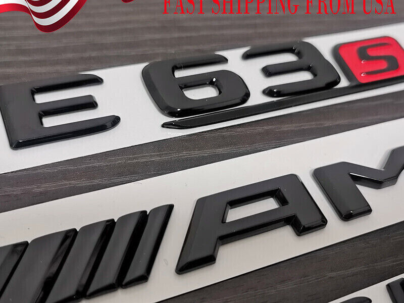 Gloss Black Red E63S AMG Trunk emblem badge For Mercedes-Benz E63 E63S ...