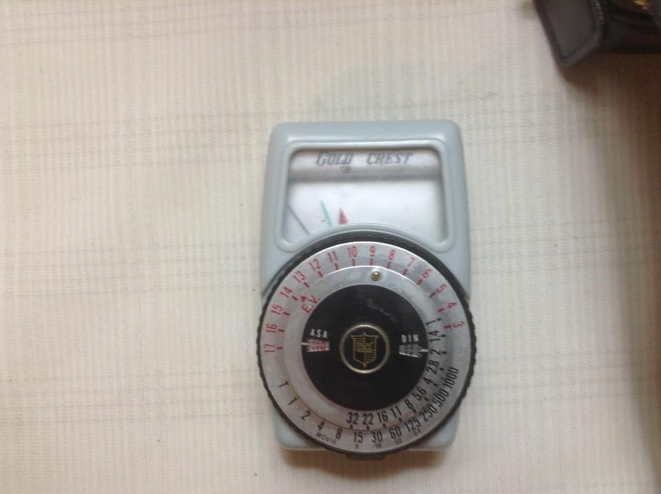 Vintage Gold Crest Camera Light Meter with Leather Sanp close Case | eBay