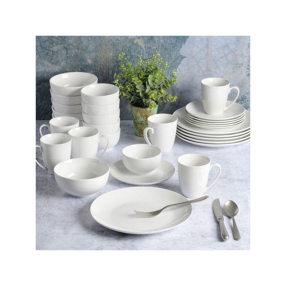Gibson Ogalla 30-Pc. Ceramic Dinnerware Set - White REMAILER ONE SIZE ...