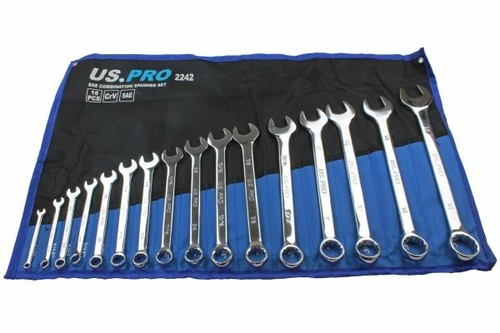 US PRO Tools 16PC SAE Combination Spanner Set 1/4" - 1 1/4" - 2242 ...